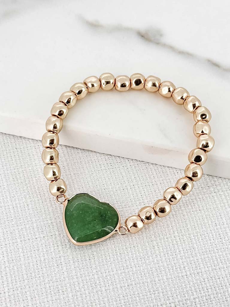 Envy Emerald Bubble Heart Bracelet - Gold – Chester Boutique